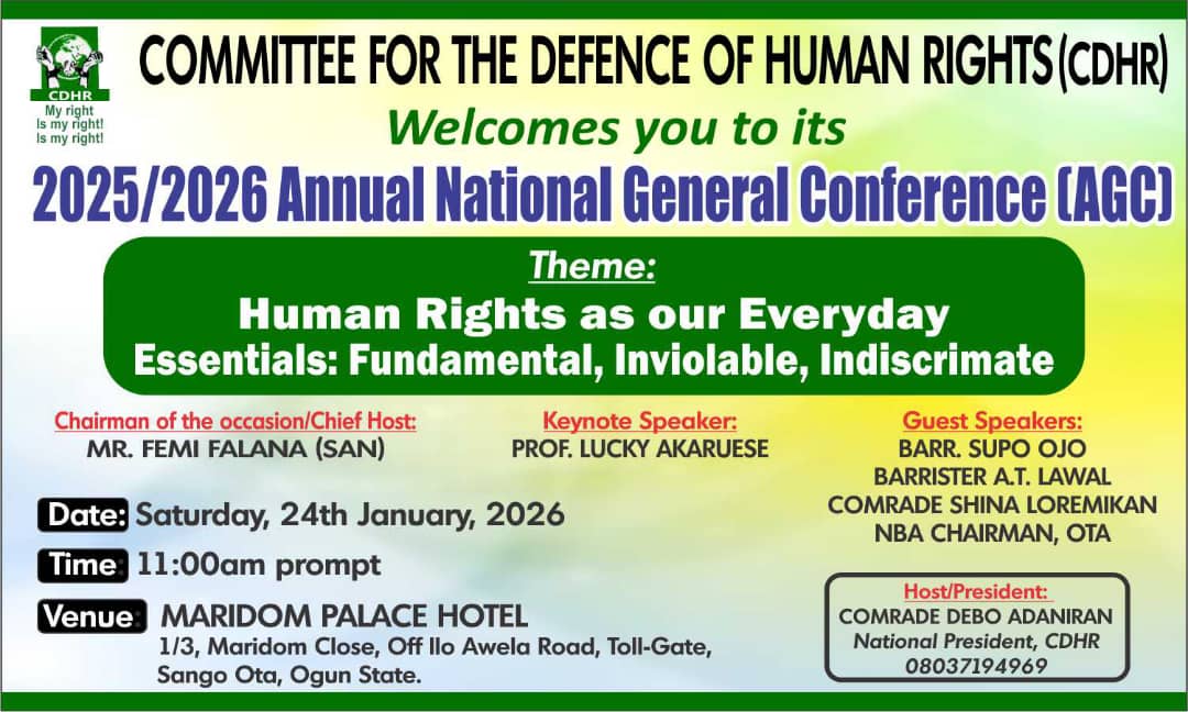 CDHR to Host 2025/2026 Annual National General Conference - Omagplus ...